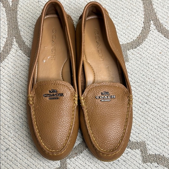 Coach | Shoes | Coach Womens Mary Lock Up Leather Slip On Brown Loafers ...
